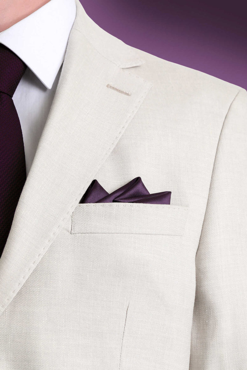 Mor Klasik Saten Cep Mendili | Hatem Saykı 26201023C001