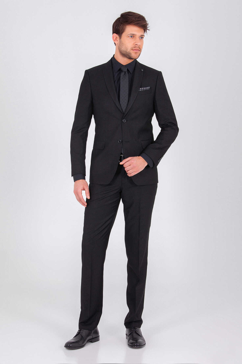 Siyah Slim Fit Takım Elbise | Hatemoğlu 33181019C054