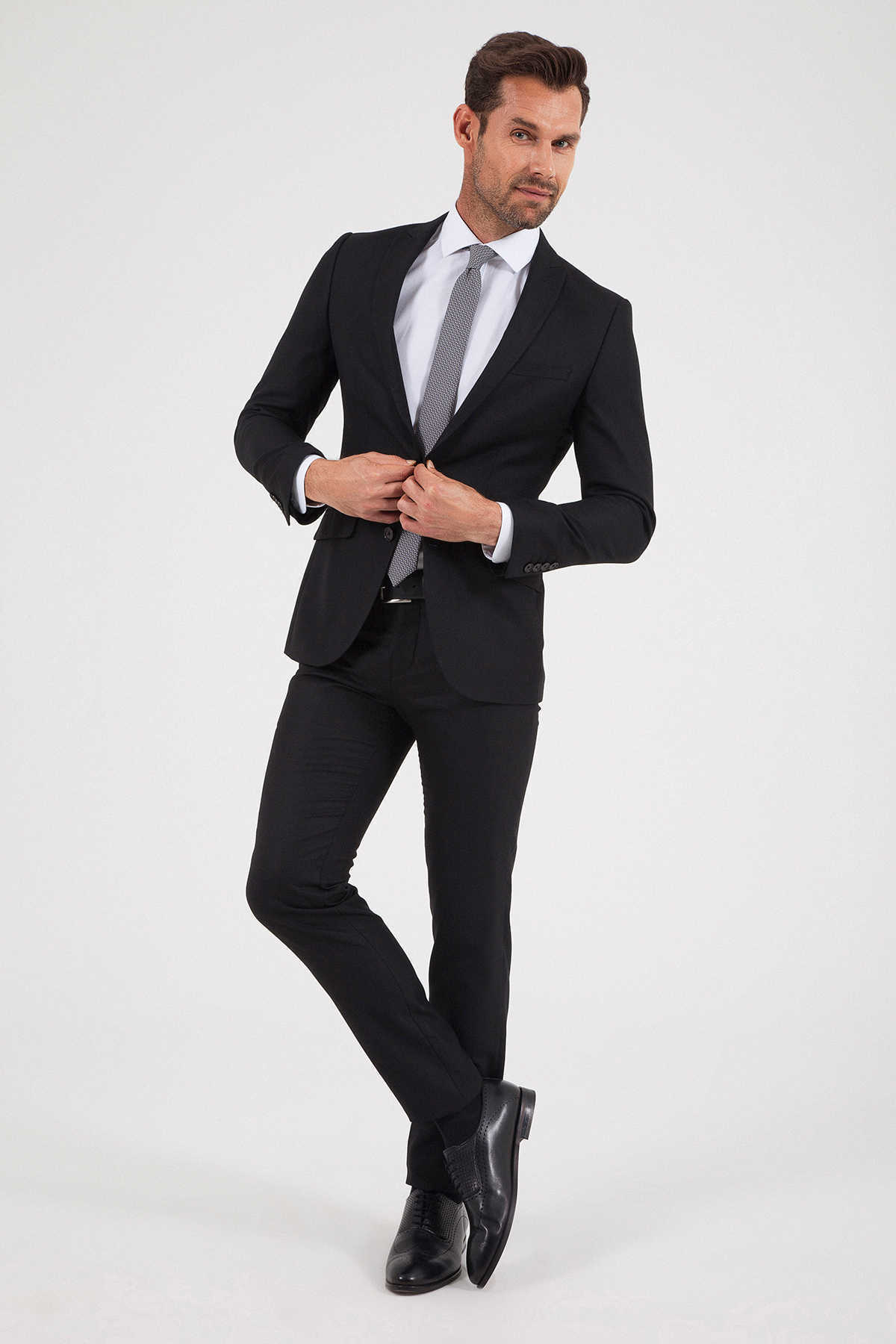 Siyah Slim Fit Takım Elbise | Hatemoğlu